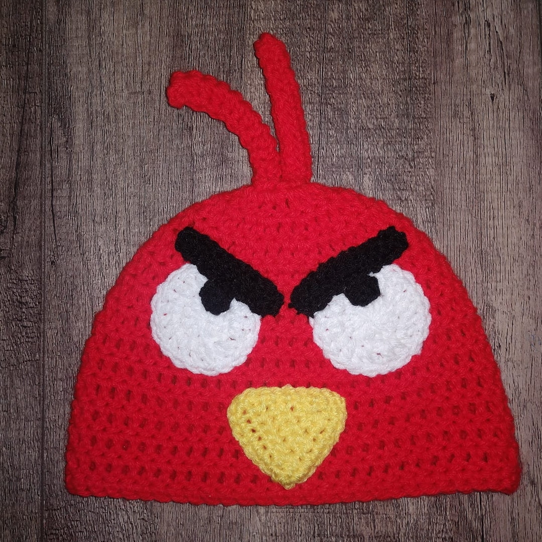 Bird Beanies / Knit Angry Bird Inspired Hats / Bird Hats / Red Bird ...