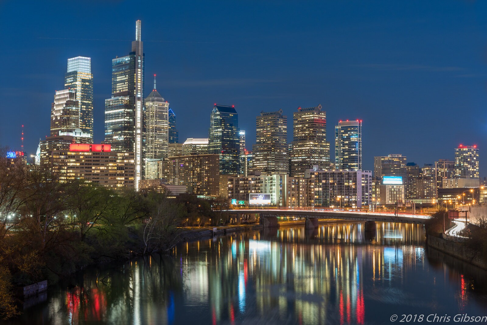 Philly Blue Night Skyline Philadelphia PA | Etsy