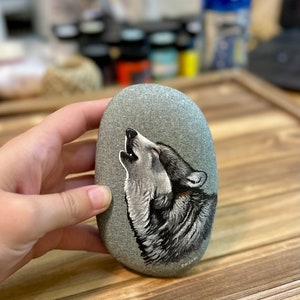 Fox Rock, Painted Red Fox Rock, Fox Stone, Fox Painting Custom ...
