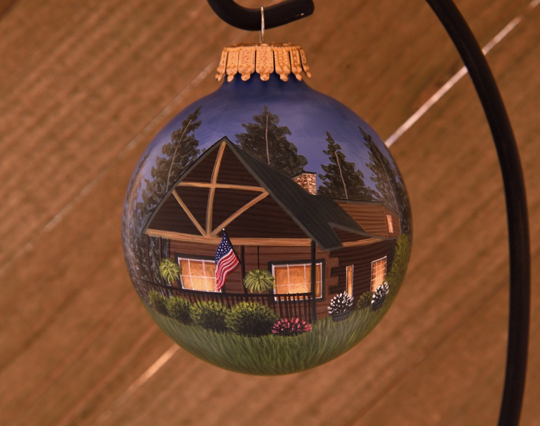 Log Cabin Ornament Rustic Log Cabin Christmas Ornament Hand - Etsy