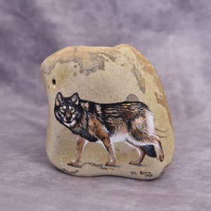 Fox Rock, Painted Red Fox Rock, Fox Stone, Fox Painting Custom ...