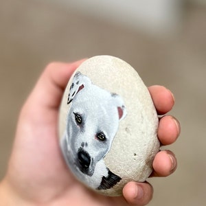 Pet Rock, Painted Rock, With Your Pet, Dog Painted Rock, Dog Portrait ...