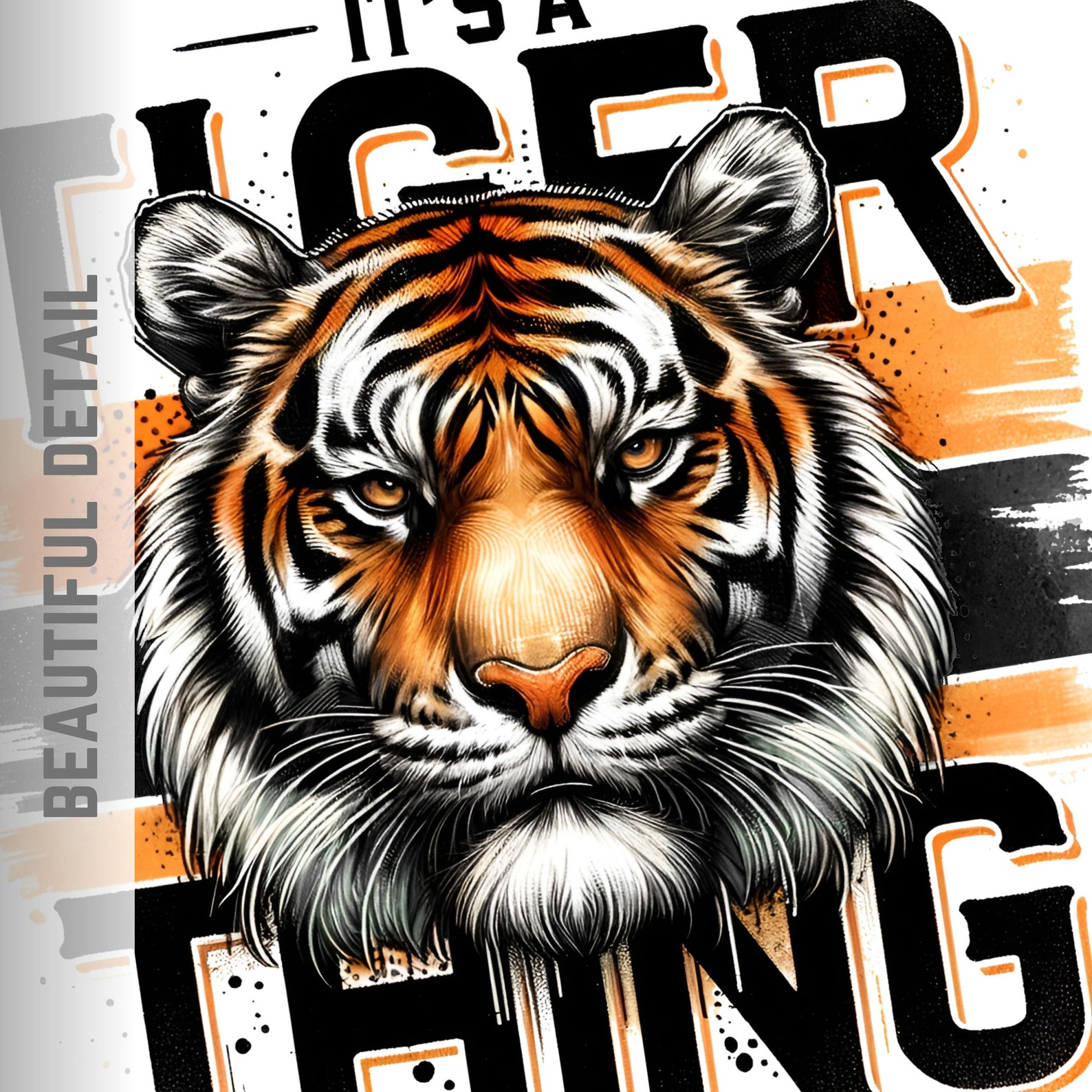 Tiger Face T-shirt Sublimation Design L Tiger Spirit PNG Tiger Shirt PNG Tiger Mascot Png ...