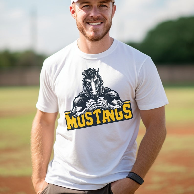 Mustangs Mascot Png Mustangs School Spirit Png L Mustangs Shirt PNG ...