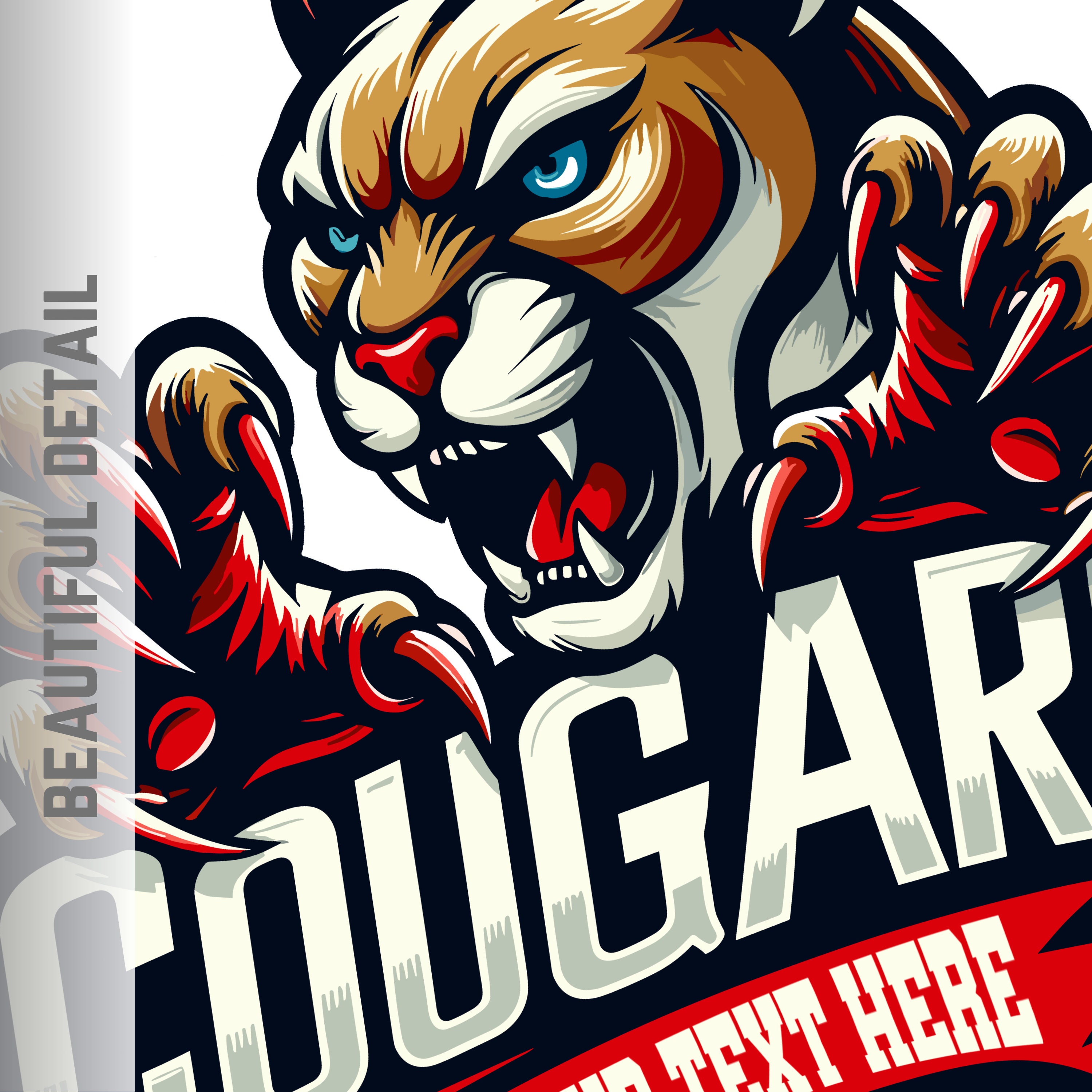 Cougar Mascot Png Cougar Head Svg Png L Cougar Shirt PNG Cougar Spirit ...