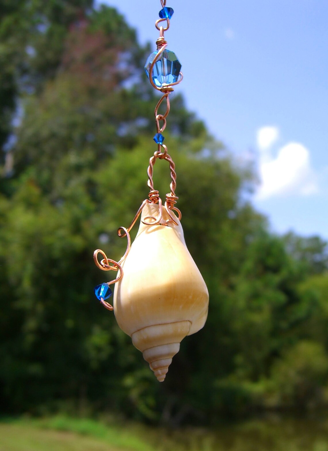 Seashell Wire Suncatcher Handmade Crown Shell Labradorite | Etsy