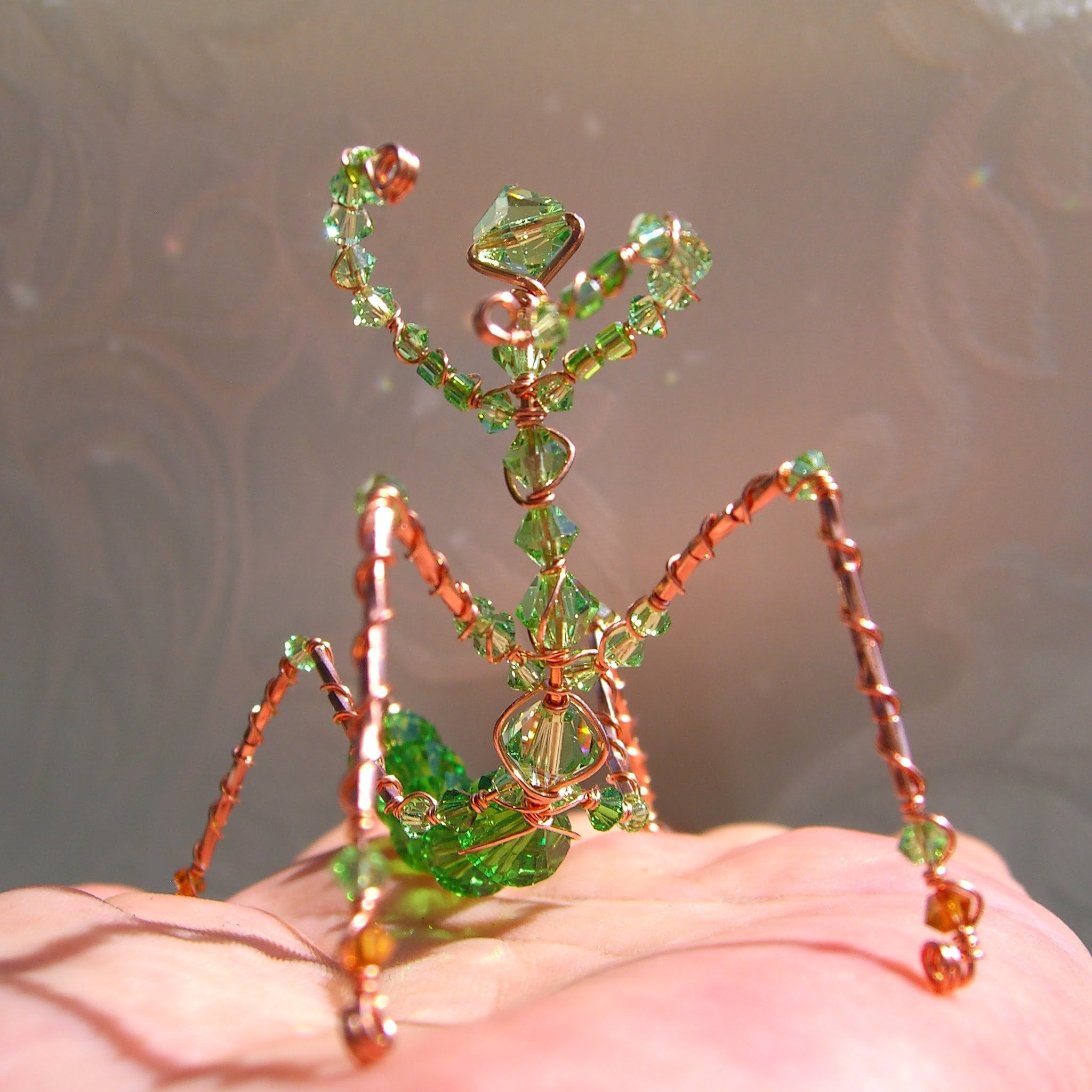 Praying Mantis Beaded Wire Preying Mantis Suncatcher Handmade | Etsy