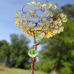 UV Flower Suncatcher, Uranium Glass Beaded Flower, Blacklight ...