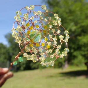 UV Flower Suncatcher, Uranium Glass Beaded Flower, Blacklight ...