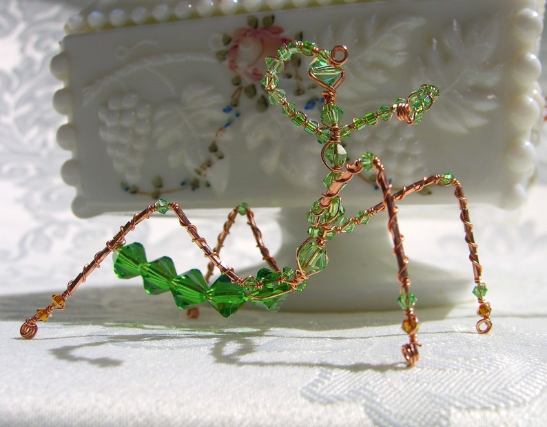 Praying Mantis Beaded Wire Preying Mantis Suncatcher Handmade | Etsy