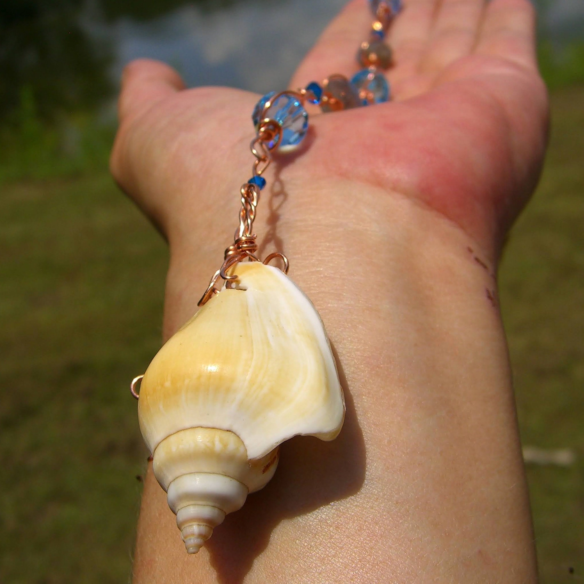 Seashell Wire Suncatcher Handmade Crown Shell Labradorite | Etsy