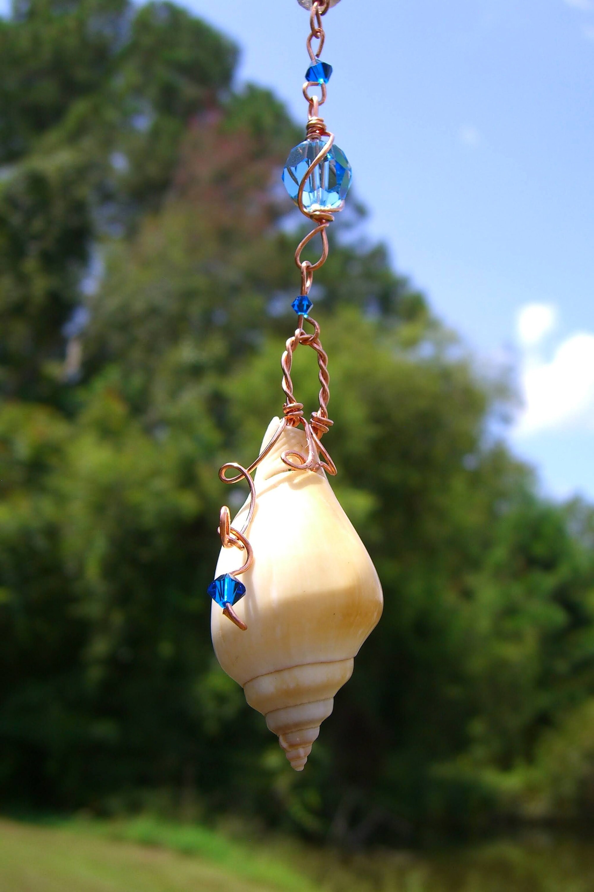 Seashell Wire Suncatcher Handmade Crown Shell Labradorite | Etsy