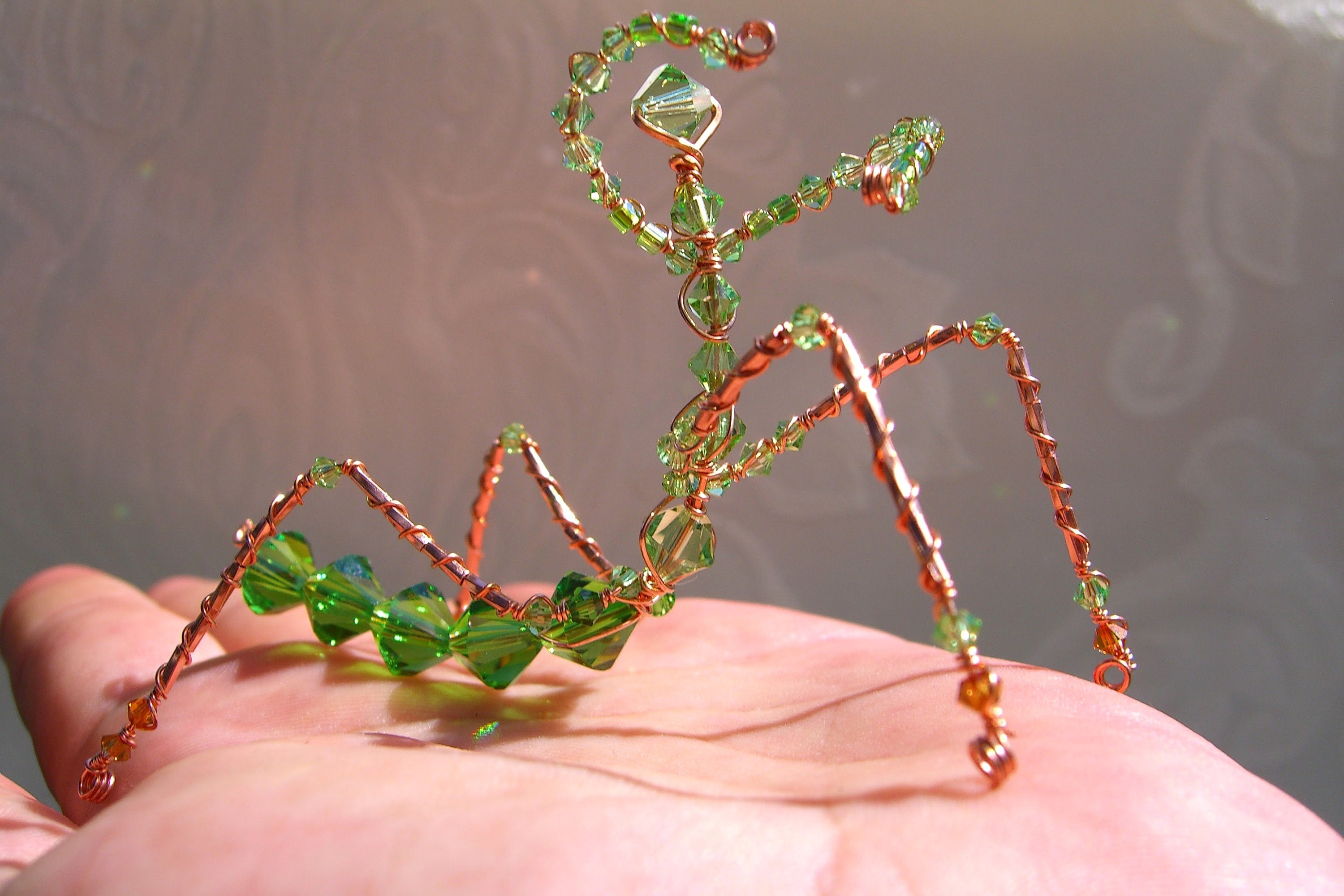 Praying Mantis Beaded Wire Preying Mantis Suncatcher Handmade | Etsy