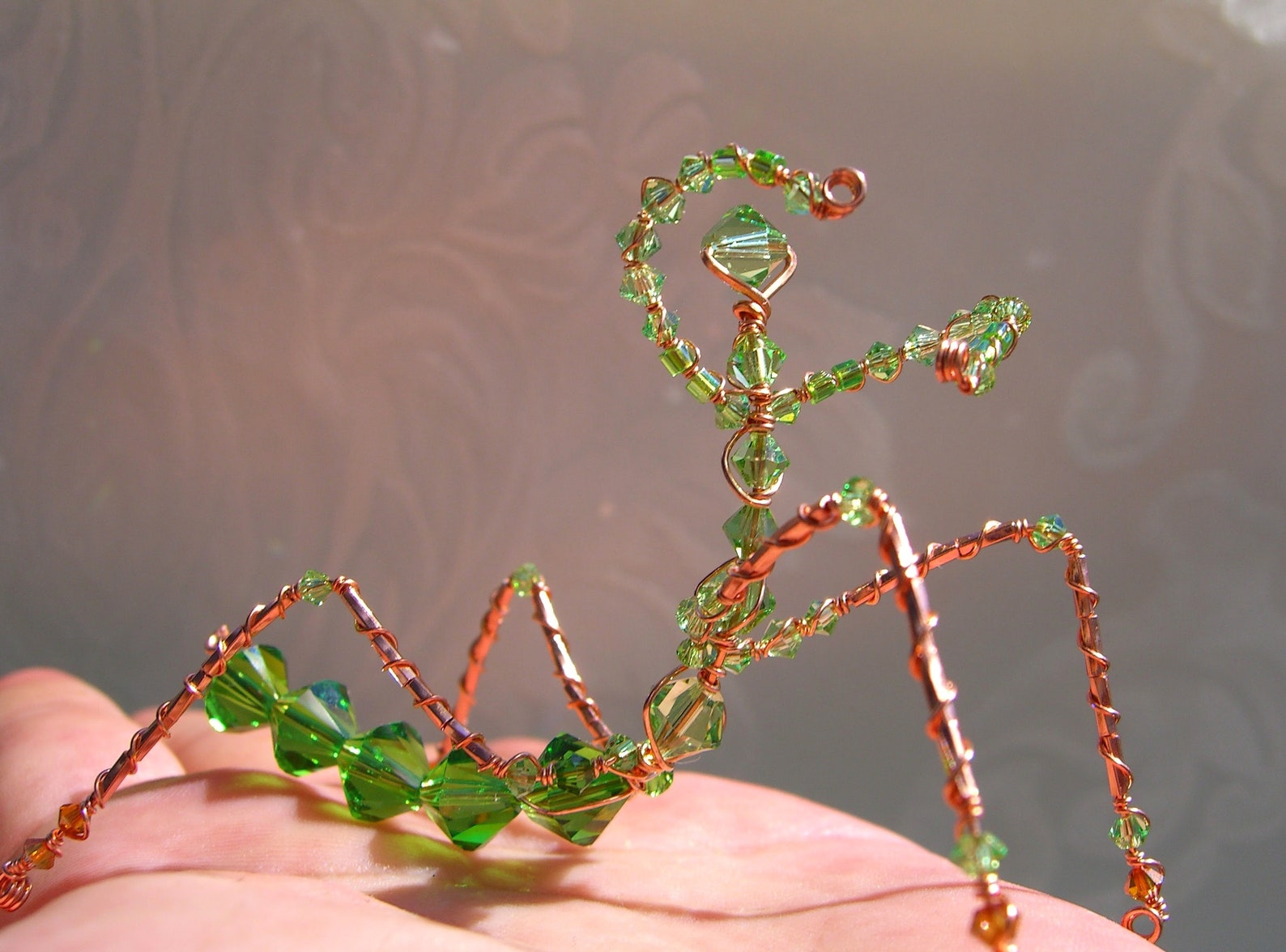 Praying Mantis Beaded Wire Preying Mantis Suncatcher Handmade | Etsy