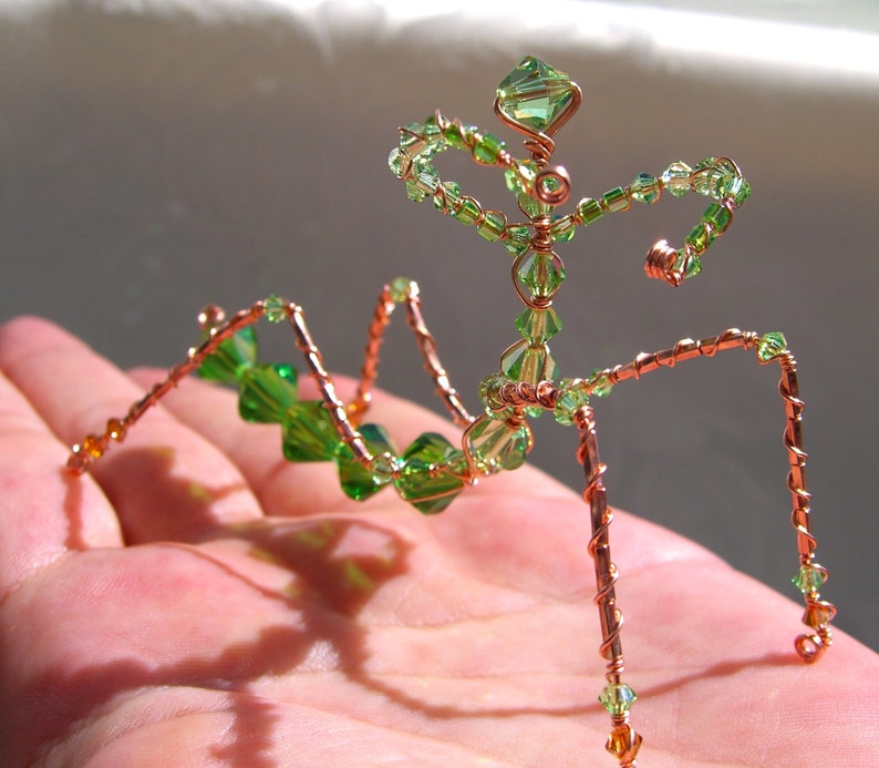Praying Mantis Beaded Wire Preying Mantis Suncatcher Handmade | Etsy