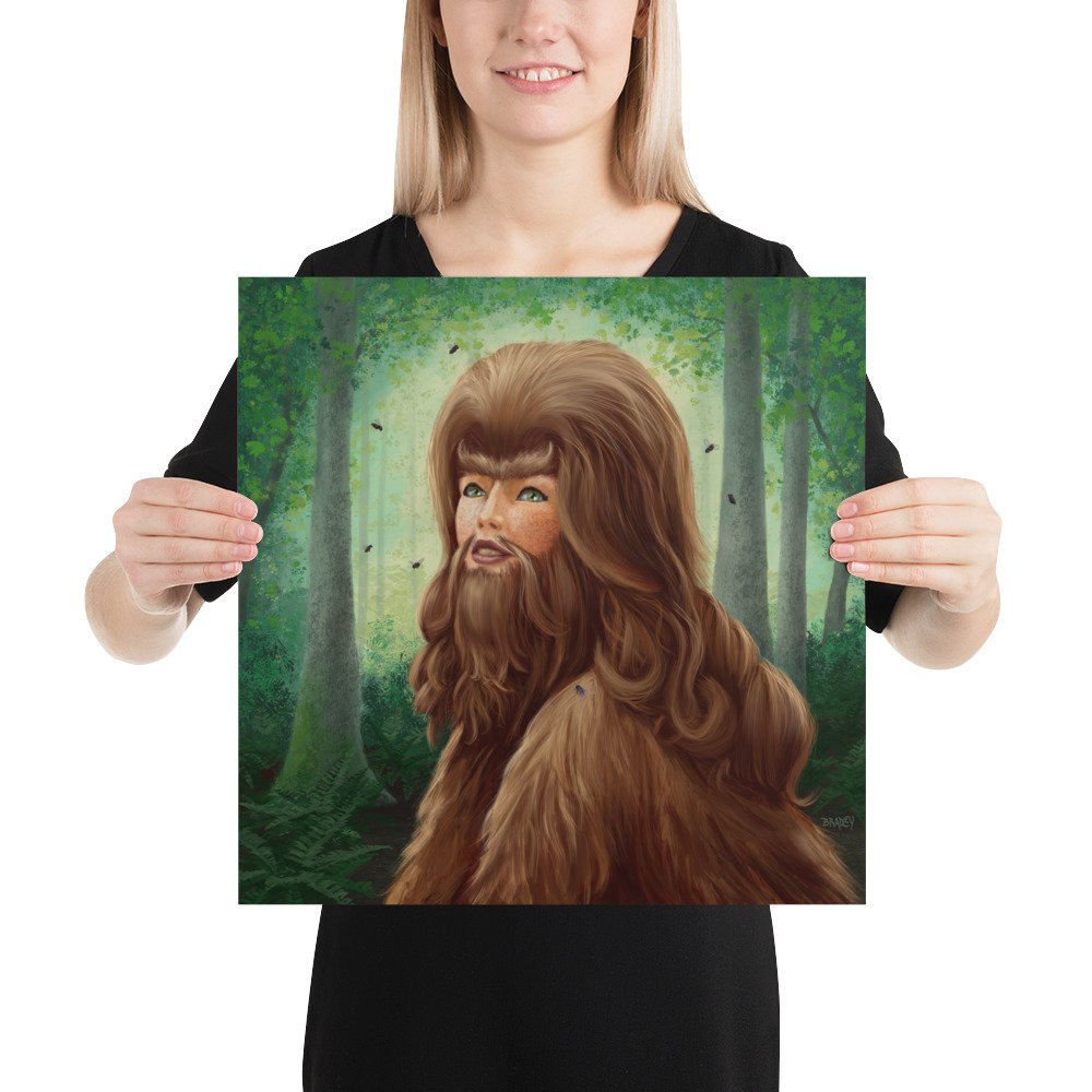 Lady Bigfoot Sasquatch Art Poster Print 12x12 16x16 - Etsy