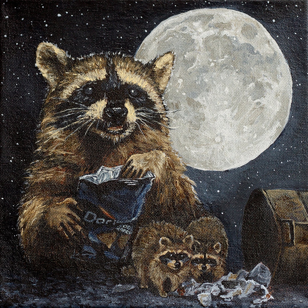 Raccoon Spirit 10in or 12in Poster Print - Etsy