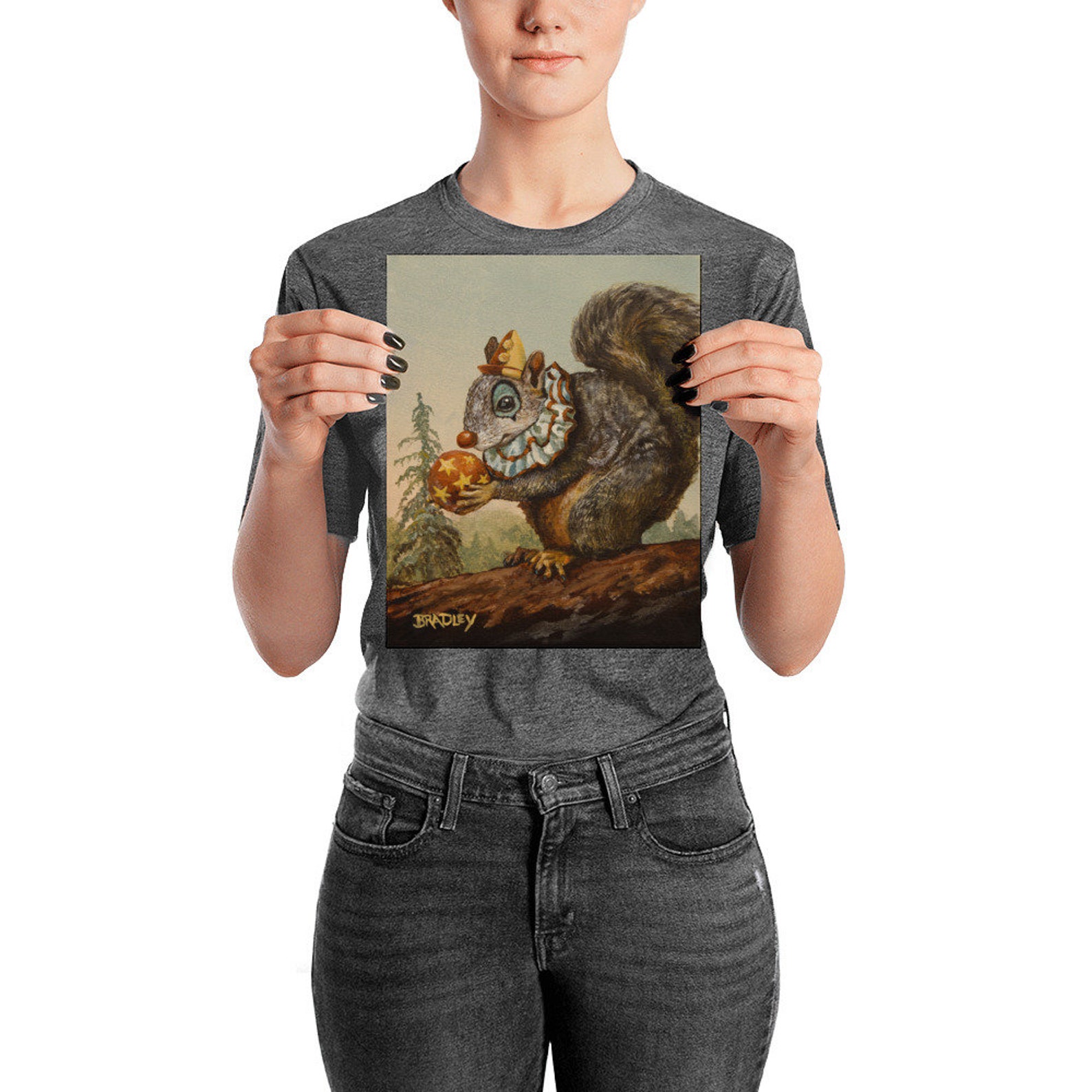 Squirrel Clown 8 X 10 in Art Poster Print - Etsy