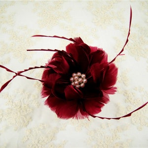 Customized Feather Flower Bouquet Pearly Faux Flowers Embellishment ...