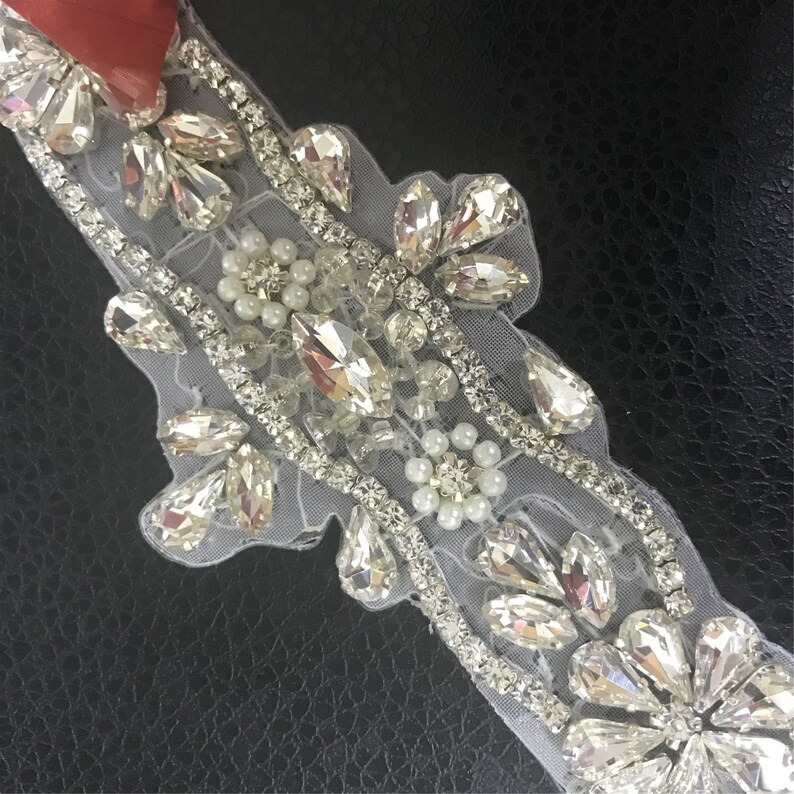 Long Size Shiny Rhinestone and Bridal Rhinestone Chain Trim - Etsy