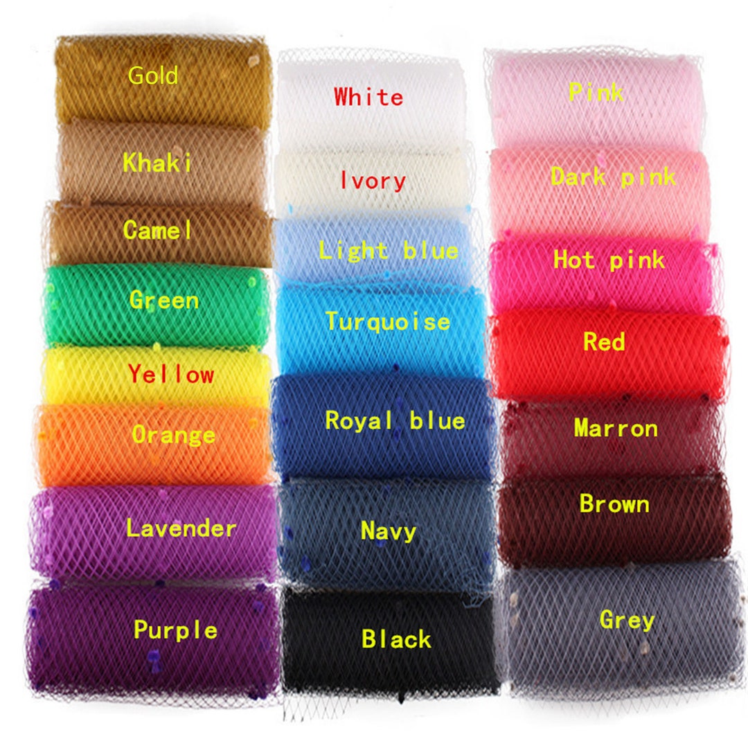 25cm (9.84") Dotted Crinoline Fishnet Russian Wedding Birdcage Veils ...