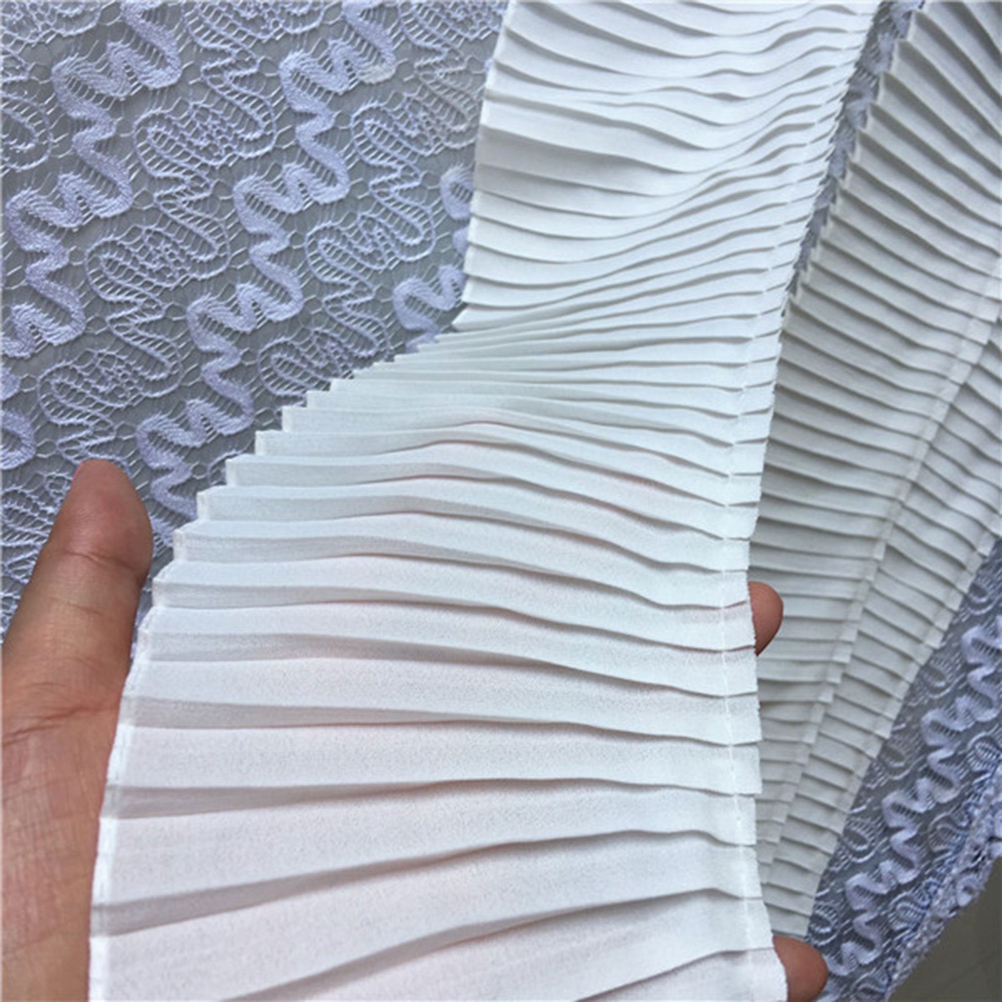 Chiffon Pleated Lace Trims Folded Ribbon Fringe Edge Trimming - Etsy