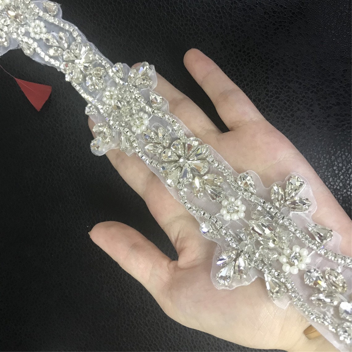 Long Size Shiny Rhinestone and Bridal Rhinestone Chain Trim - Etsy