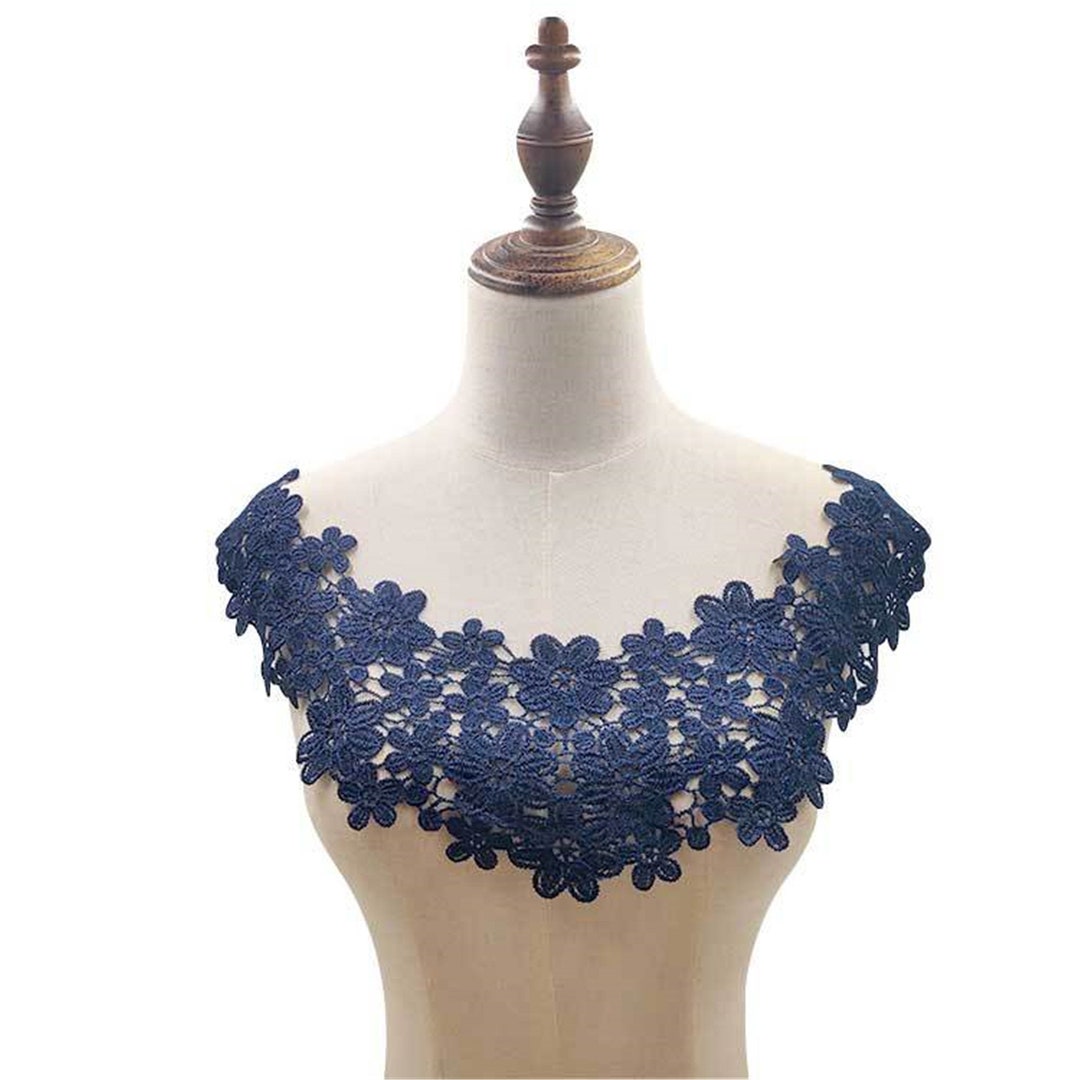 Gothic Round Collar Appliques Guipure Flower Embroidery Lace Applique ...