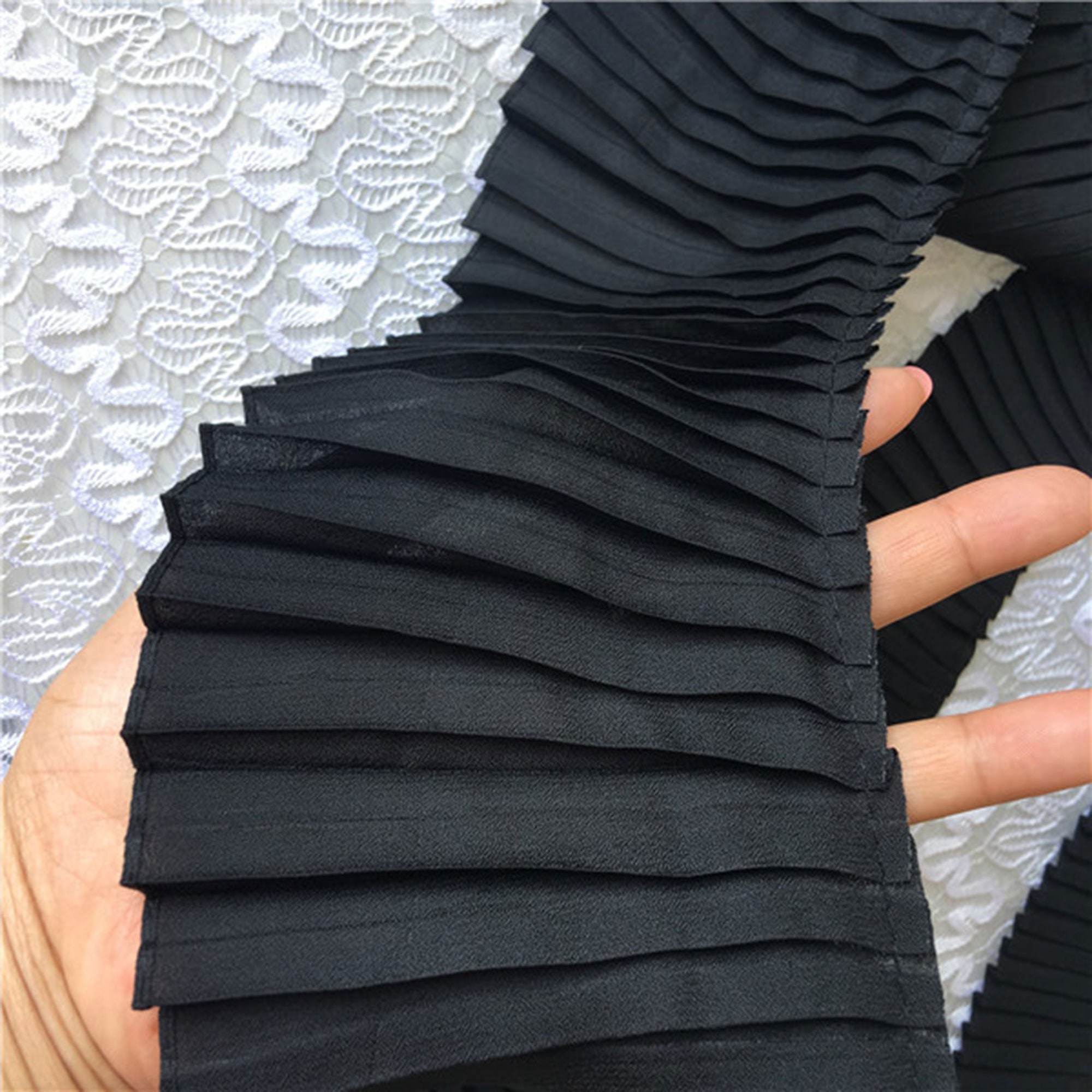 Chiffon Pleated Lace Trims Folded Ribbon Fringe Edge Trimming - Etsy