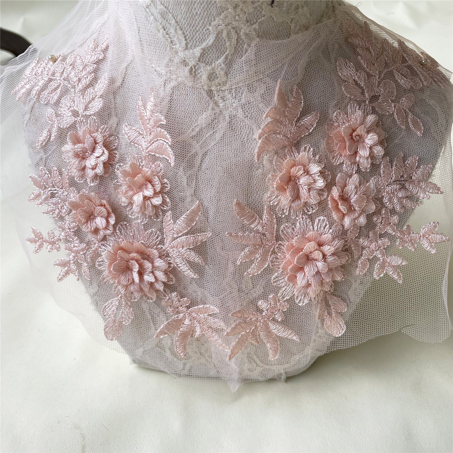 21 Colors Floral Lace Applique 3D Embroidery Flower Lace Patch Sewing ...