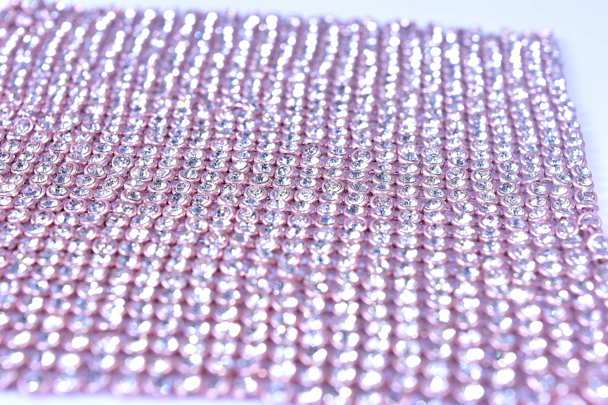 Sparkling Rhinestone Sheet Fabric Diamante Wrap Ribbon Crystal Mesh for ...