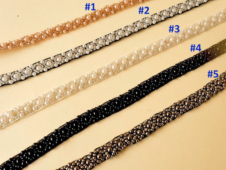 1 Yard Pearl Beaded Trim Wedding Trim Jewelry Trim Wedding - Etsy