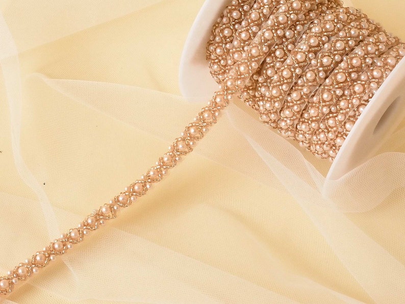 1 Yard Pearl Beaded Trim Wedding Trim Jewelry Trim Wedding - Etsy