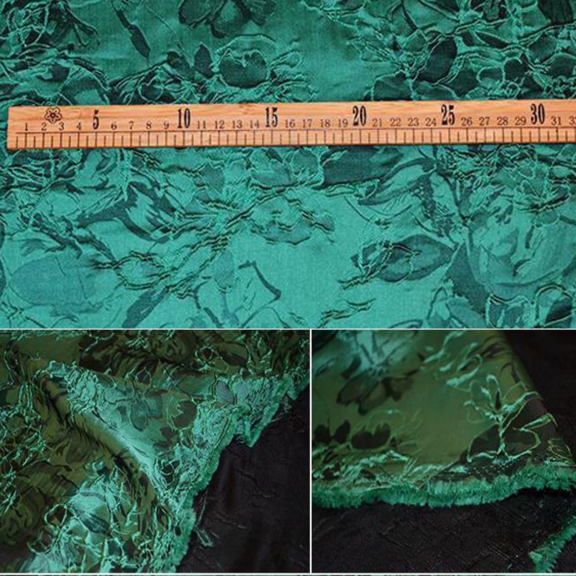 Green Emboss Jacquard Fabric Polyeter Brocade Damask for Haute - Etsy