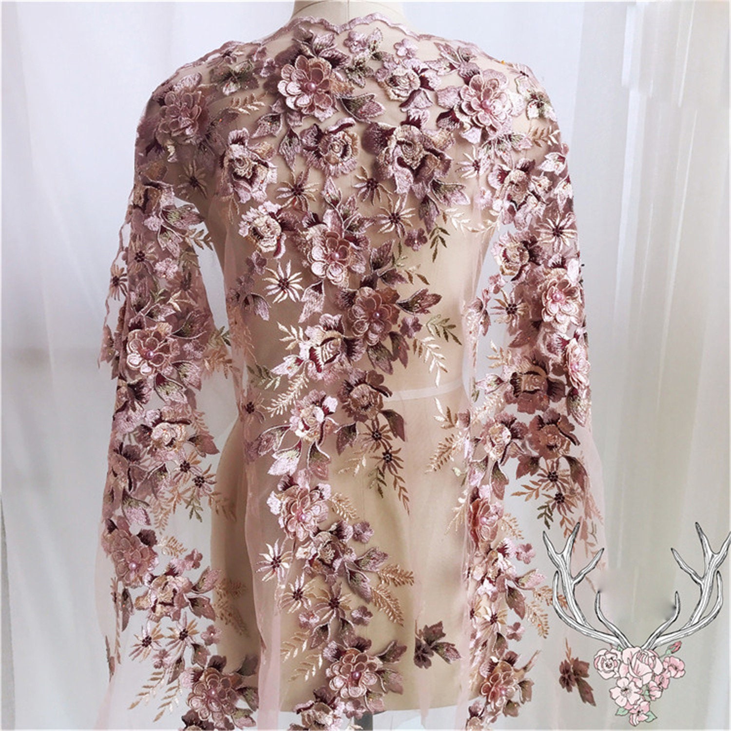 6 Color Vintage Blossom Flower Lace Applique Super Long Lace - Etsy