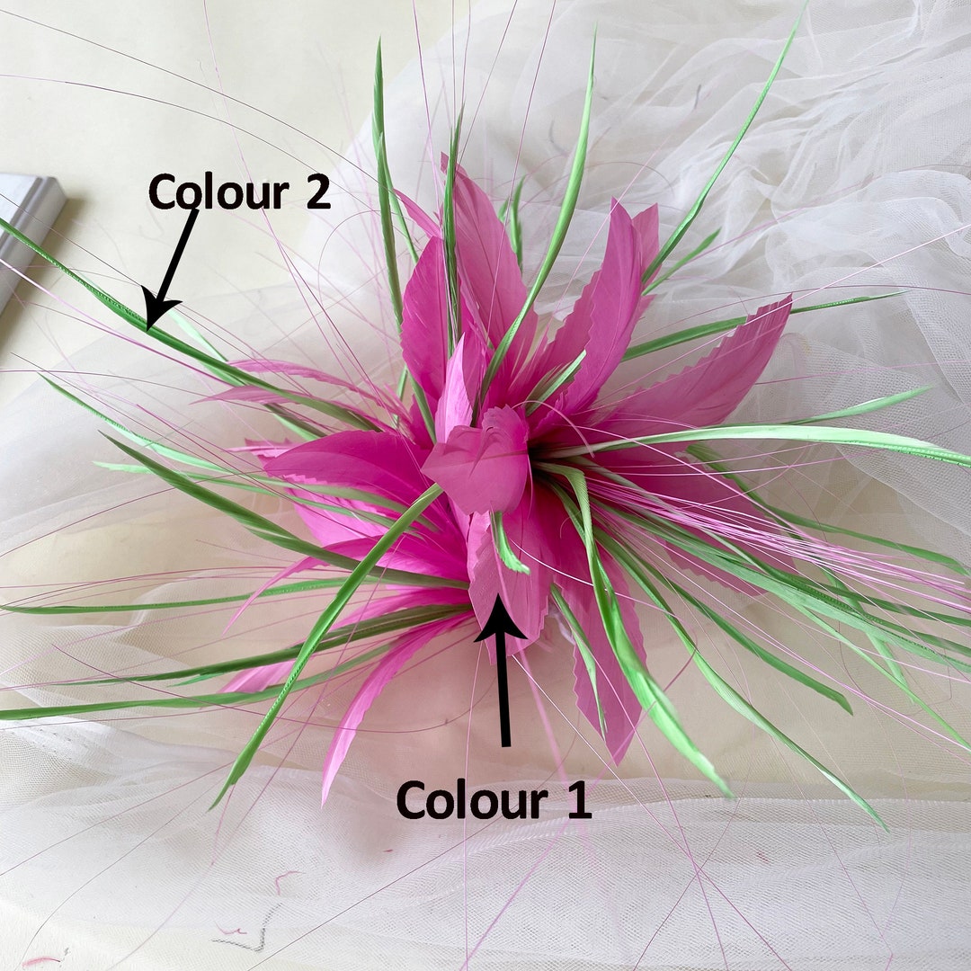 Handmade Goose Feather Flower Mount Bouquet Dyed Faux Flowers Biot ...