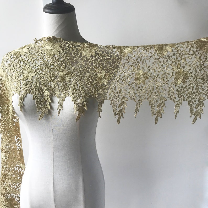 Gold Lace Trim Embroidered Corded Lace Edging Trimmings Lace - Etsy