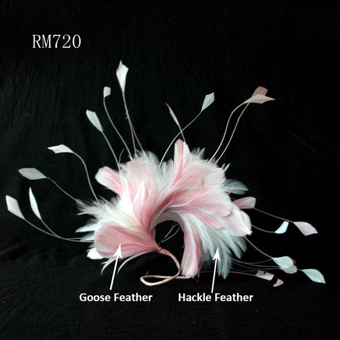 Natural Dyed Feather Flower Mount Bouquet Trims Faux Flowers Millinery ...