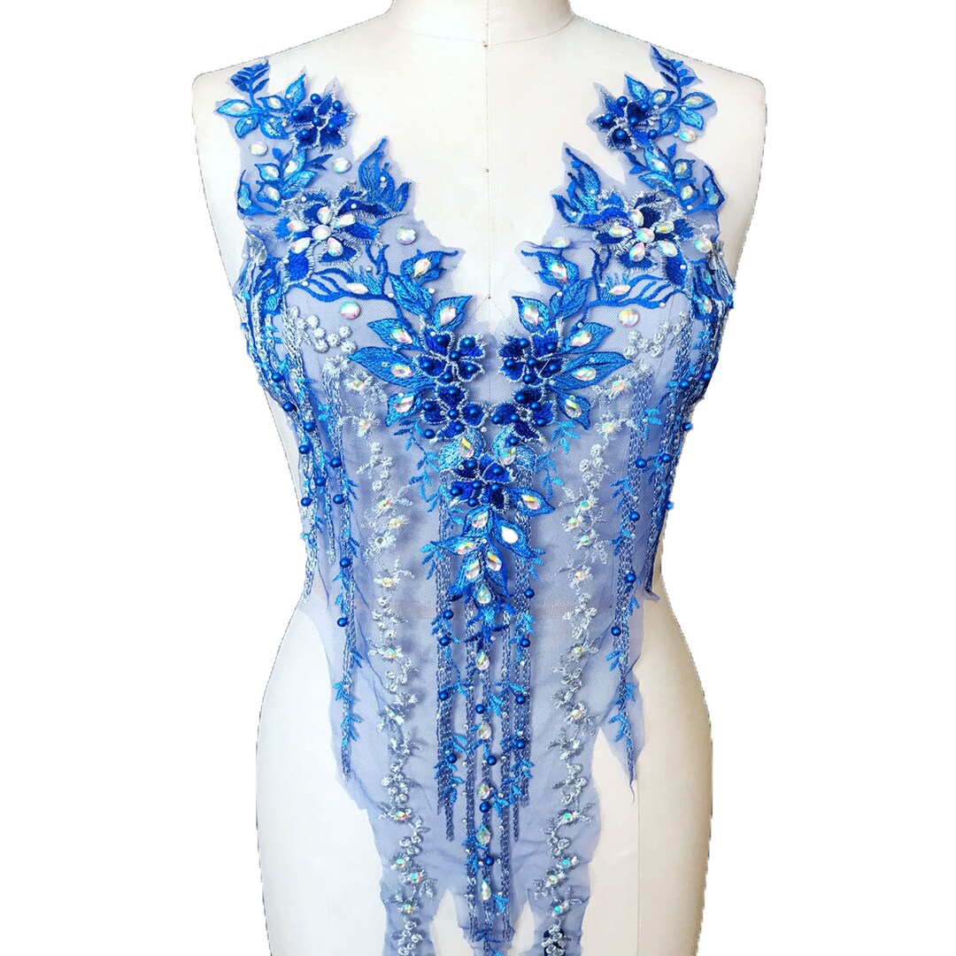 Heavy Beads Rhinestone Embroidery Lace Applique 3D Flower - Etsy