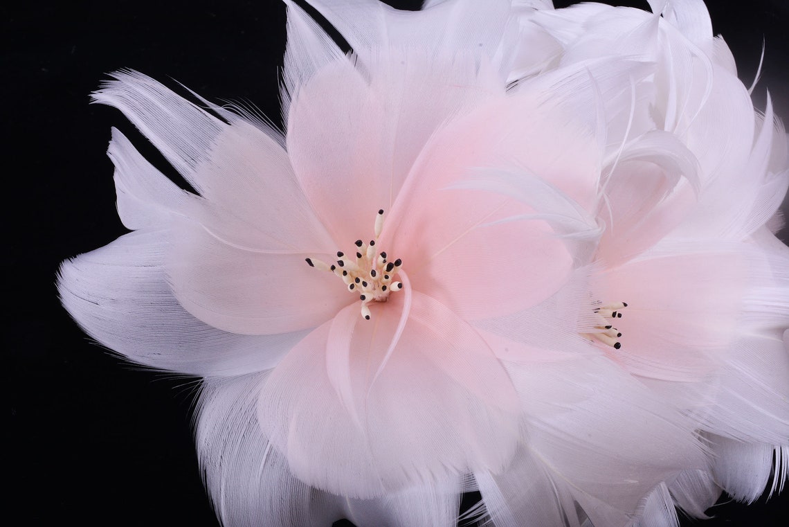 Feather Flower Millinery Flowers Twisted Flower Feather Trim | Etsy