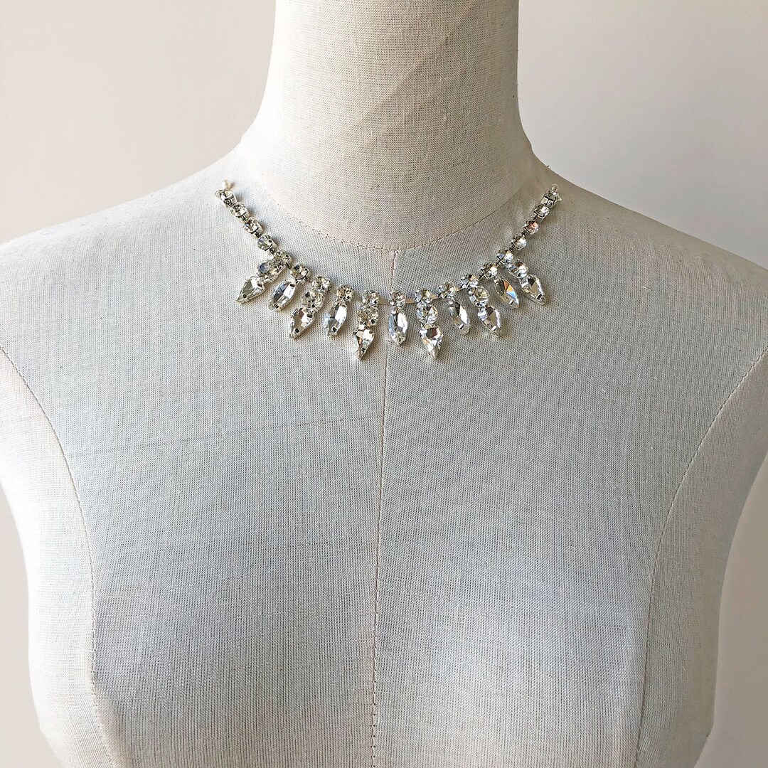 Bridal Diamante Crystal Neck Appliques Trims Vintage Rhinestone ...