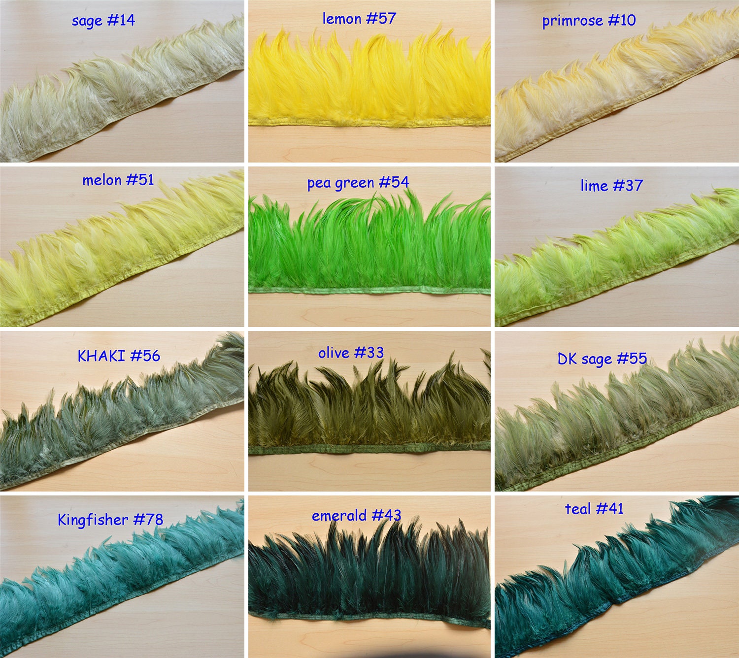 Handmade Dyed Rooster Hackle Feather Feathers Plume Fringe | Etsy