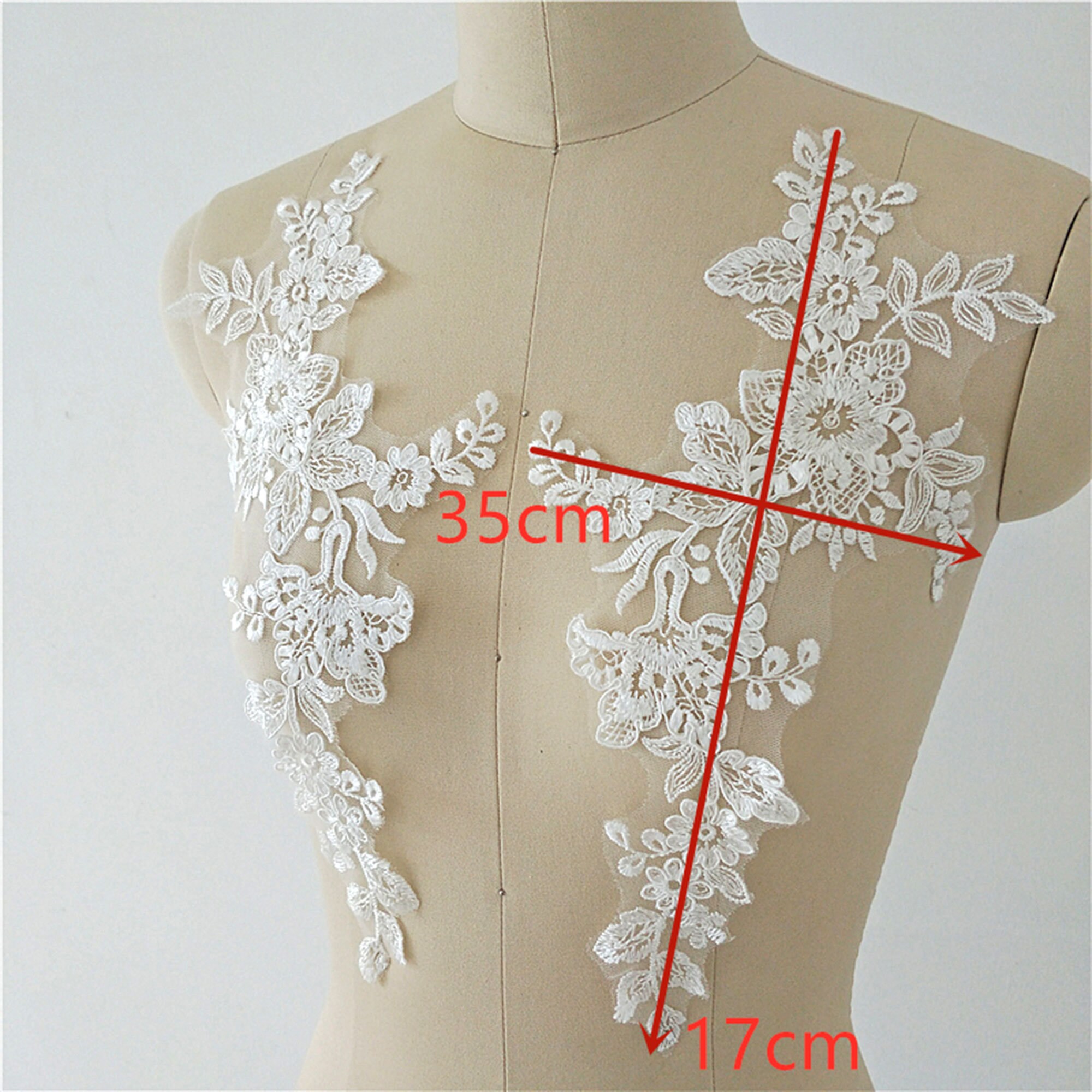 Embroidery Lace Appliques Corded Lace Patch Sewing on Evening | Etsy