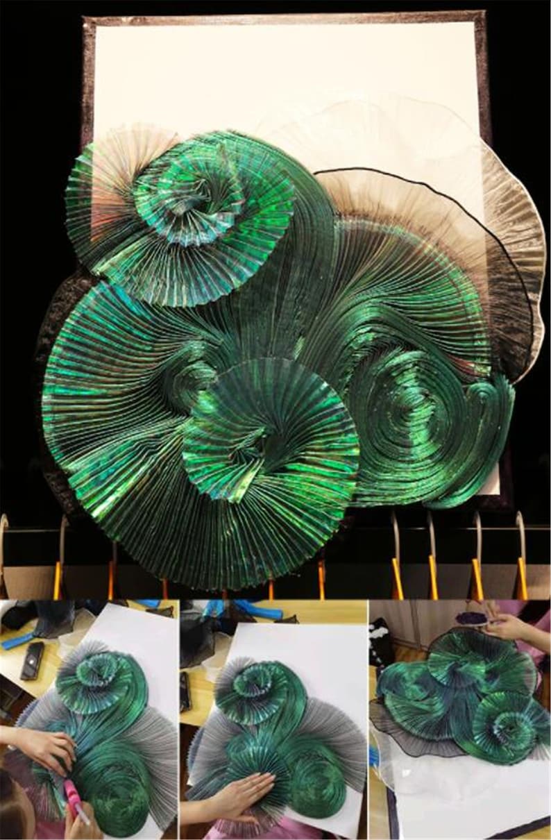 Organ Pleated Lace Fabric Folded Trim Mesh for Girl Skirt Dress Stage ...