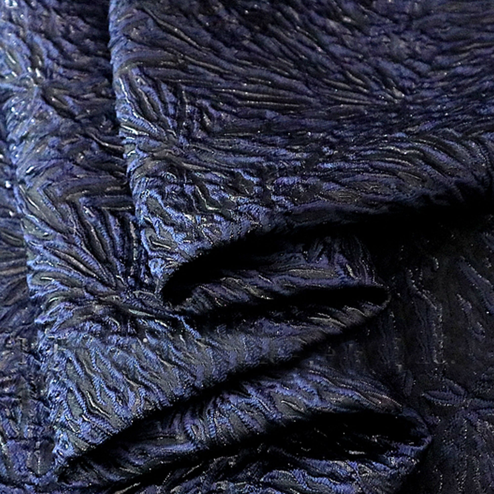 Navy Emboss Jacquard Fabric Polyeter Brocade Damask for Haute | Etsy