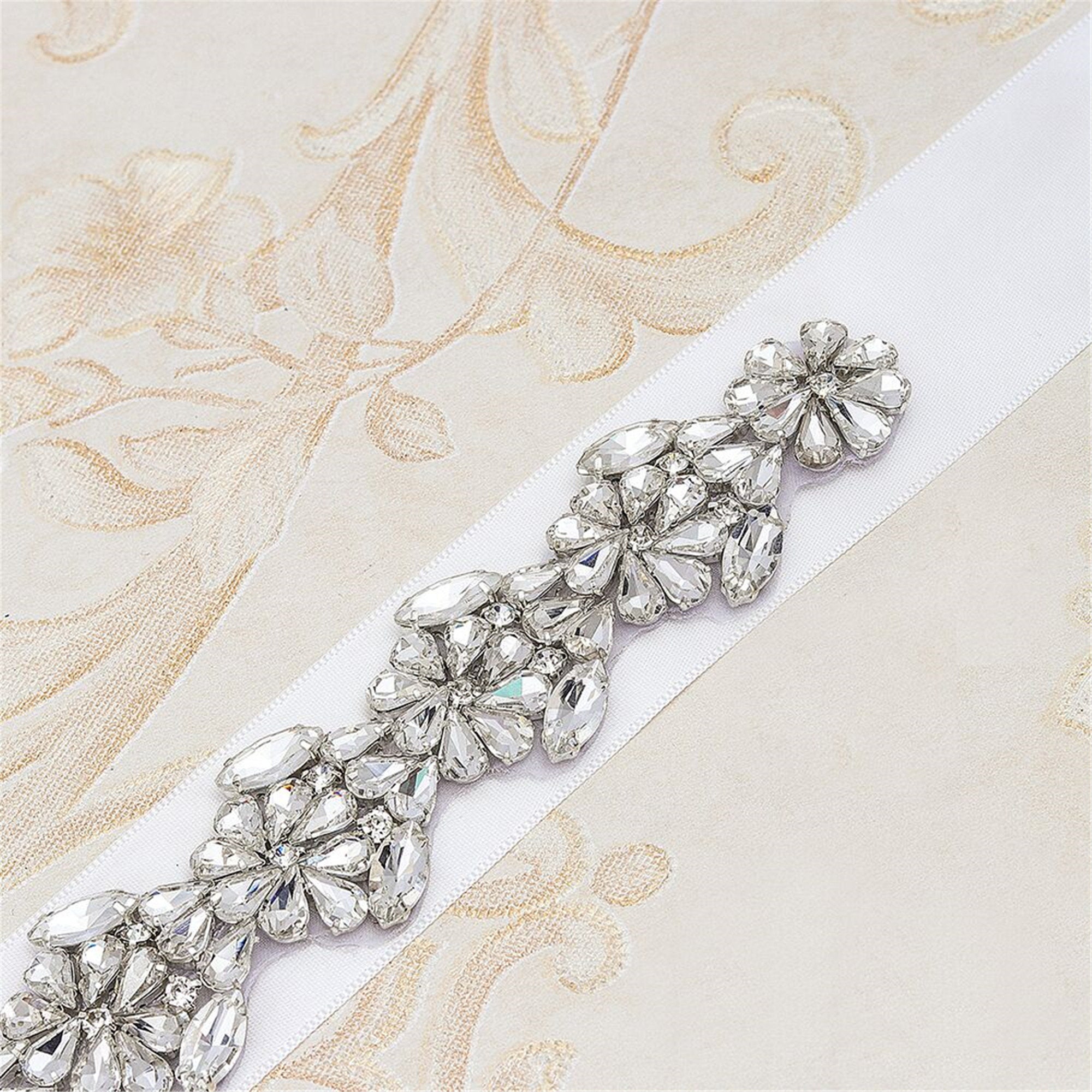 Stunning Bridal Belt Rhinestone Applique Wedding Belt Large | Etsy