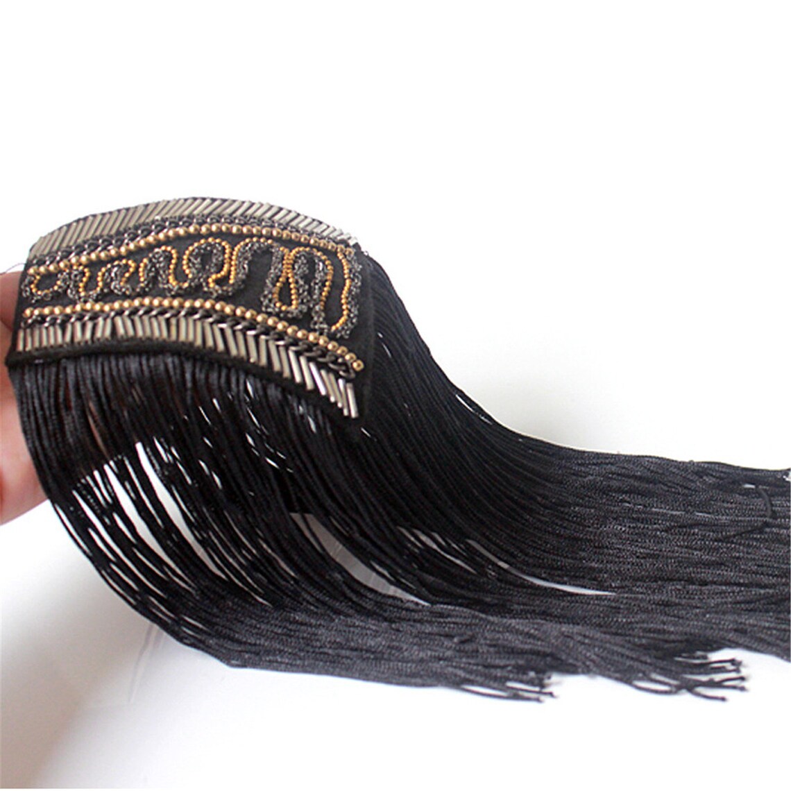 Black Shoulder Patches Tassel Chain Suit Crystal Epaulet | Etsy