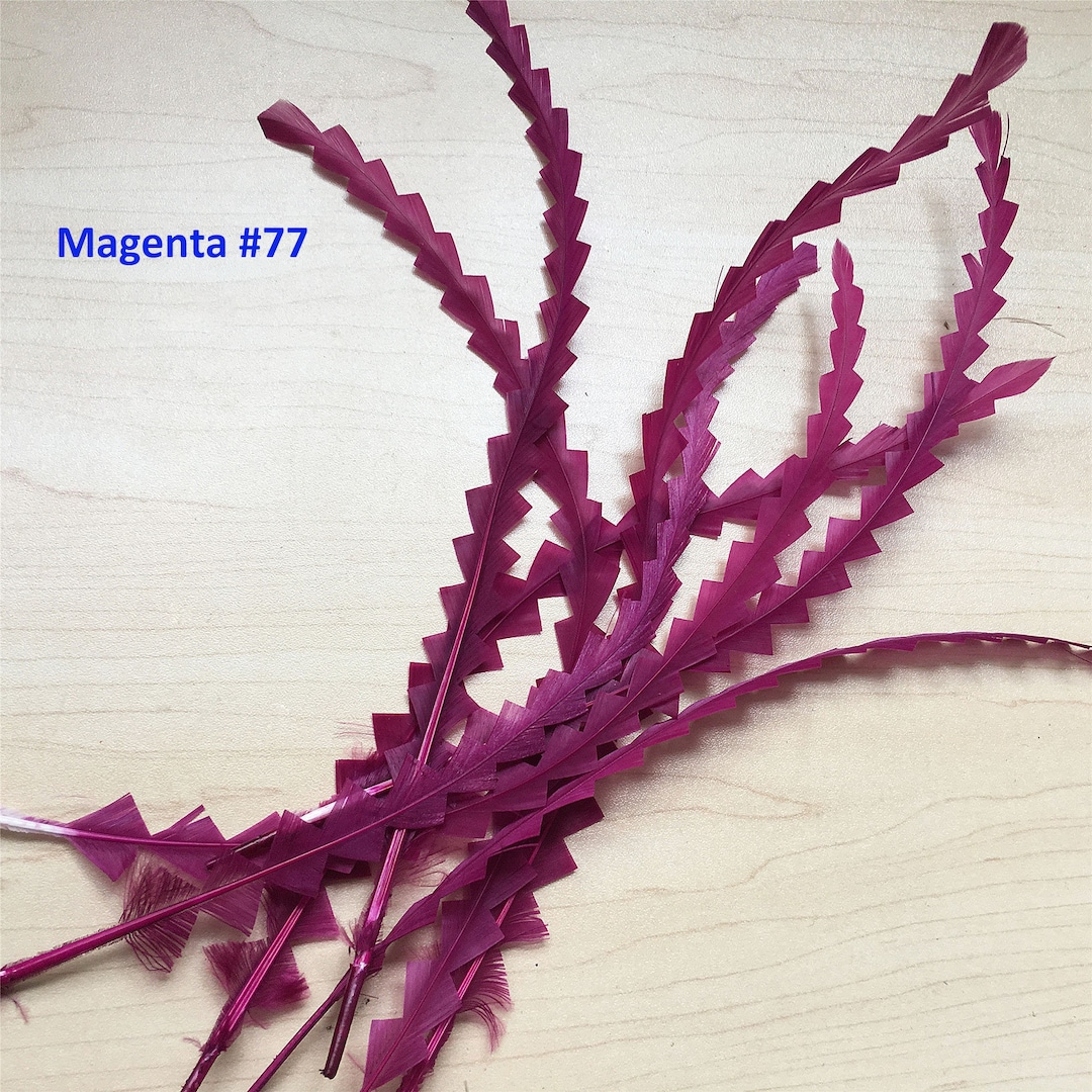 80 Colors Handcraft 1012 Chevron Cut Coque Feather Stripped Fascinators ...