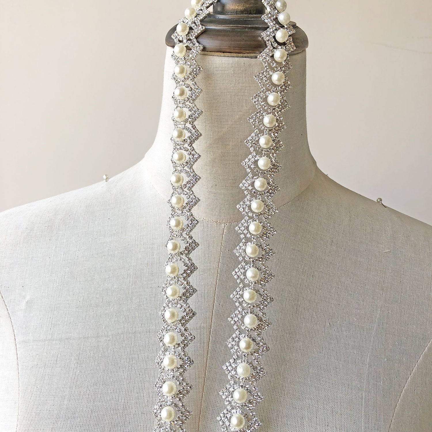 Wedding Rhinestones Trim Diamante Pearl Trims Appliques for - Etsy