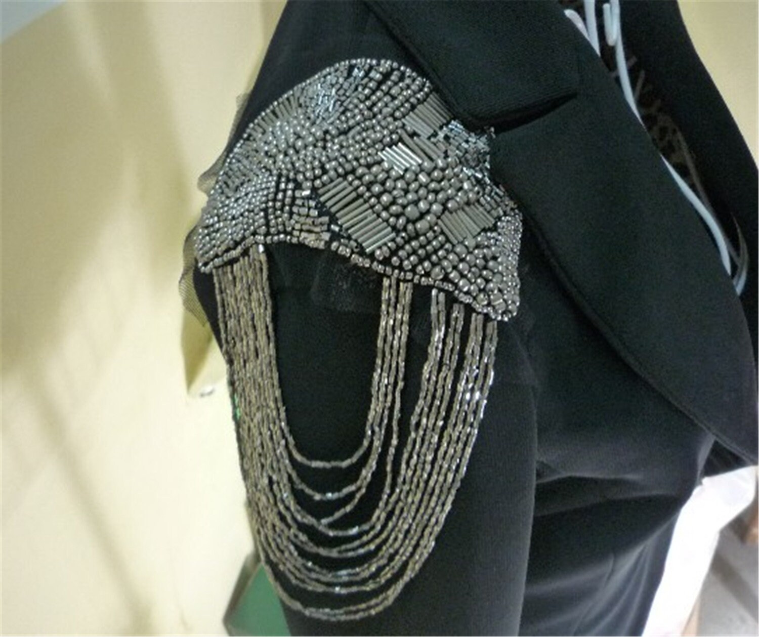 Shoulder Patches Tassel Chain Suit Crystal Epaulet Fringe - Etsy